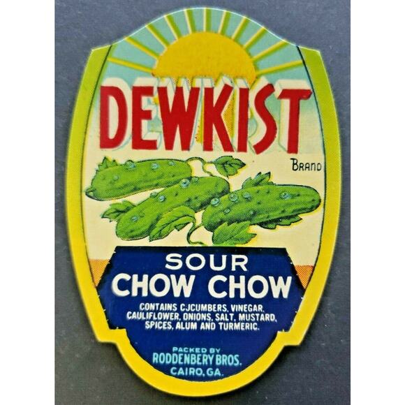 Unbranded | Wall Decor | Vintage 93s Dewkist Sour Chow Chow Label Cairo ...